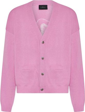 John Richmond Homme, Pulls, Rose, Taille: 2XL Gilet en tricot avec fermeture boutonn&eacute;e et poches avant