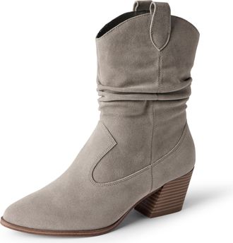 Amazon Essentials Damen Modische Halbhohe Westernstiefel, Grau, 35.5 EU