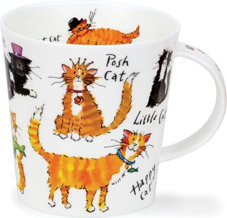 Dunoon Becher Cairngorm A Cats Life - 0,48l Knochenporzellan Trinkbecher