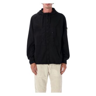 Stone Island Homme, Vestes, Noir, Taille: 2XL Veste &agrave; capuche Stretch Supima