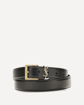 Saint Laurent Box Laque leather Belt Male 110