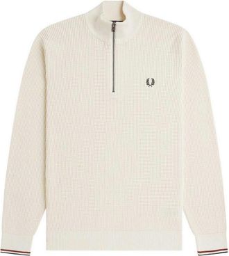 Fred Perry Pull Col Roul&eacute; - Blanc