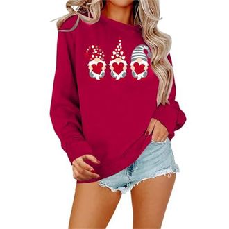 Generic 2026 Sweat-shirt &agrave; manches longues pour femme avec imprim&eacute; l&eacute;opard et citrouille &laquo; Its Fall Yall &raquo;, Rouge, XXL