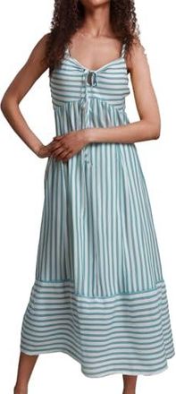 Generic Robe longue d&eacute;t&eacute; &agrave; bretelles spaghetti &agrave; rayures style boh&egrave;me d&eacute;contract&eacute; pour les vacances, la plage, les vacances, la plage, les vacances, Vert, XL