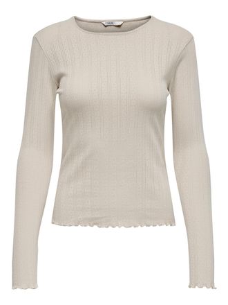 Only Damen Einfarbiges Langarm Shirt Basic Rundhals Rollkanten Top Longsleeve Oberteil ONLCARLOTTA