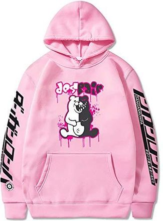 Huateng Unisexe Anime Tortue Danganronpa Monokuma Sweat à Capuche à Manches Longues Monokuma Sweats