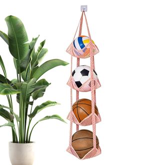 Generic Ball Aufbewahrungsregal - Gro&szlig;es Fassungsverm&ouml;gen Platzsparendes Netz - Vertikale Basketball Aufbewahrung F&uuml;r Sportb&auml;lle,F&uuml;r Basketball Volleyball Pl&uuml;