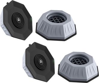 OSALADI 4 Stück Waschmaschinen fußmatten rutschfest Erhöht Stoßdämpfend für Waschmaschine und Kühlschrank Verschleißfest Feuchtigkeitsresistent Bodenschutz un