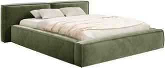 Selsey Selsey Tilves Low - Polsterbett 180x200 mit Bettkasten und Lattenrost, Velours, olivgr&uuml;n