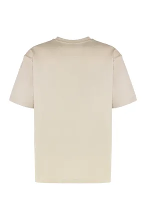 HUGO BOSS Mens Crew Neck T-Shirt Cotton Beige T-Shirts And Polos