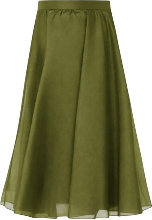 Max Mara Femme, Jupes, Vert, Taille: 38 FR Organza Midi Skirt