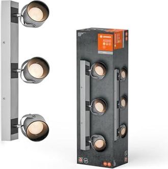 Ledvance DECOR SPOT JUPITER, 16,5W, 550lm, silber, Spotleuchte, verstellbare Köpfe, vielseitig anwendbar, Innenraumspot, warmweiße Lichtfarbe, hochwertige Opti