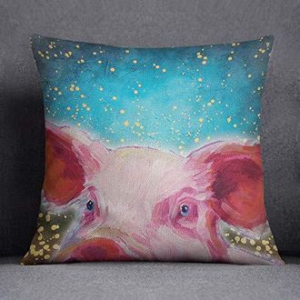 Bonamaison Le Jardin du Lin Kissenhüllen, Cotton, Mehrfarbig, 45x45