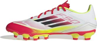 adidas Unisex F50 League Football Boots Multi Ground Fußballschuhe, FTWR White/core Black/solar Yellow, 46 2/3 EU