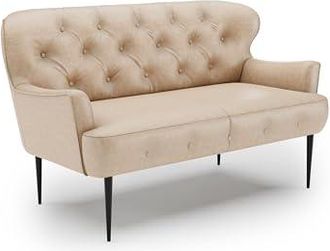 Cavadore 2-Sitzer Küchensofa Amba, Trendige Sitzbank für Küche oder Esszimmer / 153 x 97 x 87 / Hochwertiges Mikrofaser: Beige