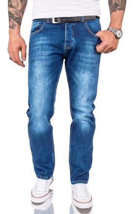 Rock Creek Herren Jeans Hose Comfort Fit Jeans Herrenjeans Herrenhose Denim Stonewashed Basic Weites Bein Raw RC-3120A Hellblau W33 L30