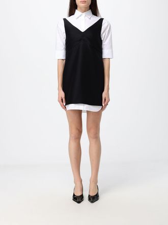 Balenciaga Double-Layer Hemdblusen-Minikleid aus Wollmischung mit kurzen &Auml;rmeln