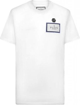 Philipp Plein Homme, Tops, Blanc, Taille: XL Jersey T-shirt Round Neck SS