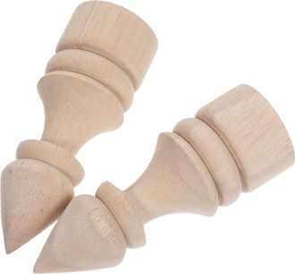 Hemobllo 2 St&uuml;ck Massivholz Zierelemente f&uuml;r Innen und Au&szlig;enbereich Geschnitzte Dekorative Holzspitzen 4x10cm f&uuml;r Bettpfosten Gardinenstangen und Gartenprojekt