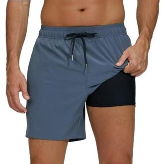 Generic HUIWDP Short de bain d&eacute;t&eacute; tendance en polyester pour homme S&eacute;chage rapide Taille &eacute;lastique Pantalon de plage Traje De Ba&ntilde;o, A3, 3XL