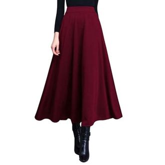 Generic Jupe Longue Fluide Femme Taille Haute- Jupe Boheme &Eacute;vas&eacute; Slim Couleur Unie Trap&egrave;ze A-Line Ample D&eacute;contract&eacute; Confortable Vintage Chic Et &Eacute;l&eacute;gants daffa