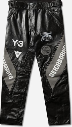 adidas Men s Y-3 x Neighborhood Dainese Leather Racer Pants Black
