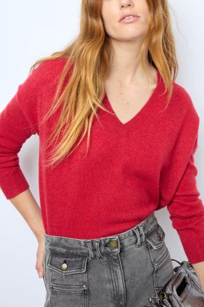 Gerard Darel Pull V en cachemire - JANETTE - Rouge