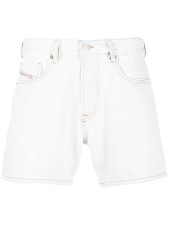 Diesel short en jean à effet délavé - Bleu