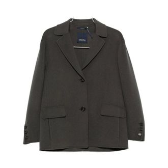 Max Mara Femme, Vestes, Gris, Taille: 36 FR Blazer droit &agrave; un bouton Smmelfi