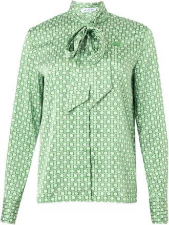 Lacoste Femme, Blouses et Chemises, Vert, Taille: 40 FR Chemise Regular Fit avec Col Cravate Amovible