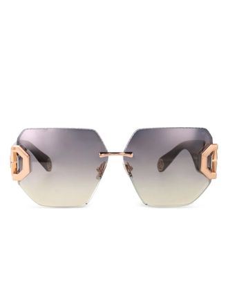 Philipp Plein Eyewear SPP1338FCG ROSE GOLD GREEN
