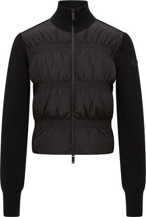 Moncler Moncler Cardigan Zipp&eacute; Matelass&eacute; En Laine, Femme, Noir, Taille: Xxl
