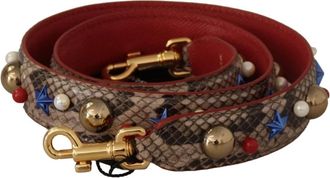 Dolce & Gabbana Luxuri&ouml;ser Pythonleder-Schulterriemen - - Bags - Damen - Braun - ONE SIZE