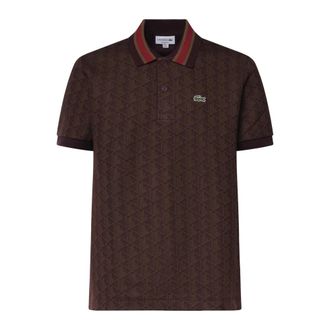 Lacoste Polo classique en maille jacquard monogramme - Homme - Tops - Brun - Taille: S