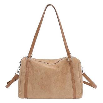 Generic Sac Cabas en Daim Marron pour Femme, Sac &eacute;paule Vintage D&eacute;contract&eacute;, Grand Sac Sous-bras, Sac Bandouli&egrave;re pour Travail et Voyage