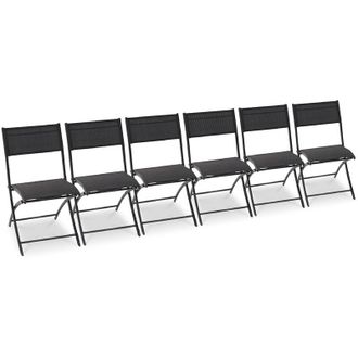 DCB Garden Dcb Garden - C43 - Lot de 6 chaises en aluminium et toile plastifiéee