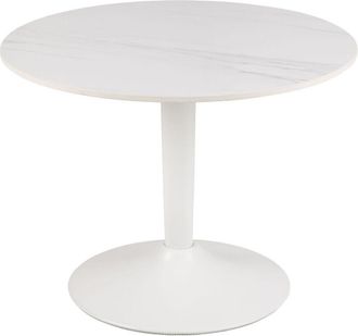 Hellin Hellin - Table basse ronde 60x60x45 cm en c&eacute;ramique blanche - mirra
