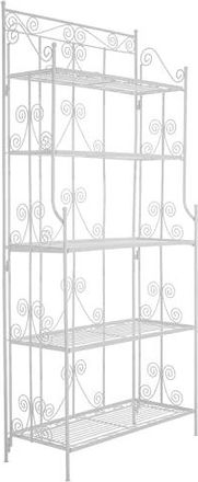 Clp Étagère sur Pied Ciara I Étagère métallique pour Plantes de Style campagnard I 5 étagères Pliables, Couleur:Blanc