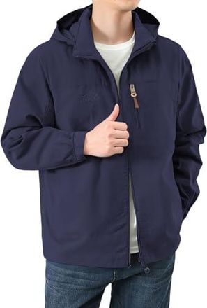 Generic Veste softshell doubl&eacute;e en polaire avec capuche pour homme - Veste dext&eacute;rieur chaude, coupe-vent, l&eacute;g&egrave;re et l&eacute;g&egrave;re - Veste de randonn&eacute;e imperm&eacute;able et