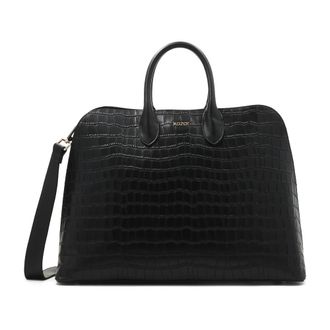 Kazar Handtasche aus gepr&auml;gtem Leder - - Bags - Damen - Schwarzk - ONE SIZE