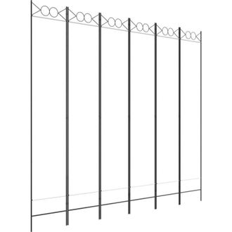 vidaXL vidaXL Cloison de s&eacute;paration 6 panneaux Blanc 240x220 cm Tissu