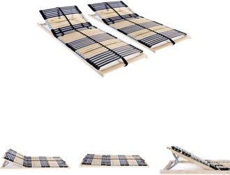 Nova The Living Store Lattenroste 2 Stk. mit 42 Latten 7 Zonen 90x200 cm - Lattenrost - Holzrahmen - Birkenholz - Buchenholz - Lattenrost 90x200
