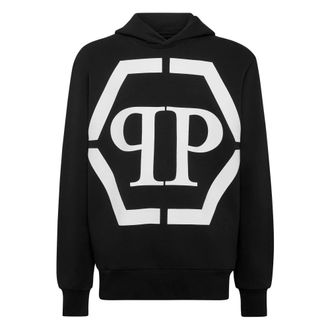 Philipp Plein Homme, Sweatshirts et sweats &agrave; capuche, Noir, Taille: 2XL Hooded SweaT-shirt Hexagon