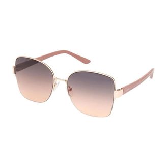 Guess Femme, Accessoires, Multicolore, Taille: ONE Size Geometric Semi-Rimless Metal Lunettes de soleil