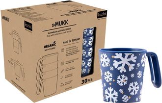 Koziol MUKK Mehrwegbecher, wiederverwendbar, stapelbar, sp&uuml;lmaschinenfest, Gl&uuml;hweinbecher f&uuml;r Weihnachtsm&auml;rkte, 30er Set, max. F&uuml;llmenge 260 ml, Eichstrich b