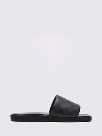 Gucci Mules plates en tissu GG Supreme avec semelle en caoutchouc