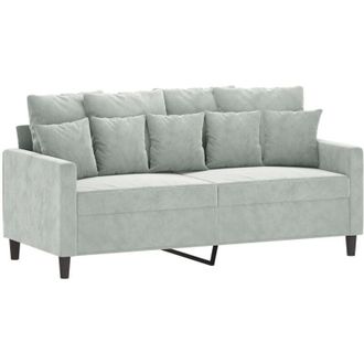 vidaXL 2-Sitzer-Sofa Hellgrau 140 cm Samt - Vidaxl