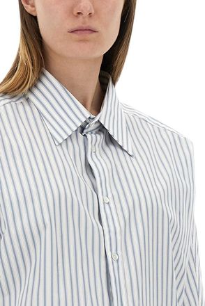 Maison Margiela Striped Cotton Shirt - Baby Blue