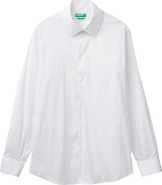 Benetton Camicia 5x3luq049 Chemise, Blanc, M Homme