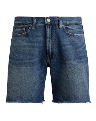Ralph Lauren Vintage Denim-Shorts mit Fransenabschluss, Classic Fit in